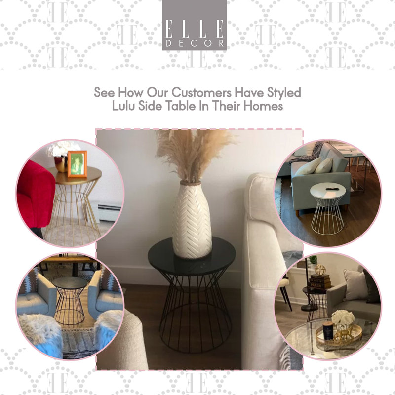 Elle Decor Lulu Modern Hourglass Metal End Table, Decorative Round ... Elle Decor Lulu Modern Hourglass Metal End Table, Decorative Round ...